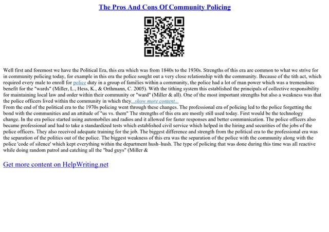 The Pros And Cons Of Community Policing PPT the-pros-and-cons-of-community-policing-ppt