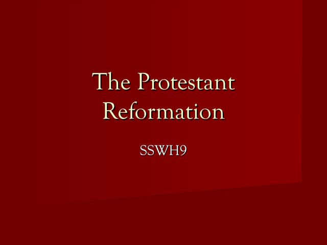 The protestant reformation powerpoint | PPT