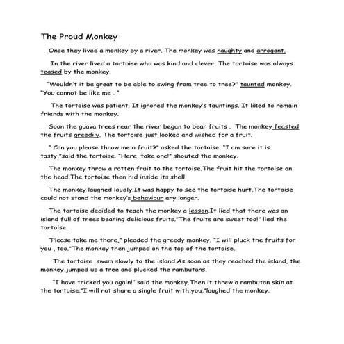 The proud monkey | DOCX