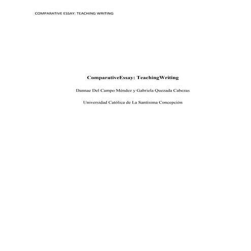 Comparative Essay: Teaching Writing | DOCX