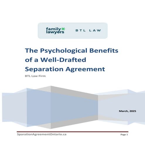 The Psychological Benefits of a Well-Drafted Separation Agreement | PDF