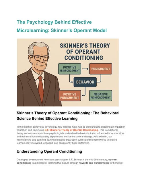 Mastering Behavior Change_ Skinner’s Operant Conditioning in Corporate ...