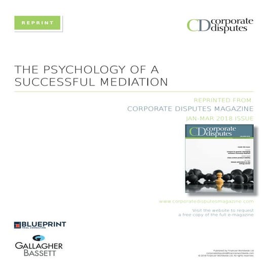The Psychology of a Successful Mediation | PDF