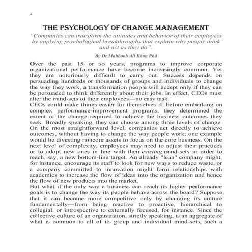 The psychology of change management | PDF