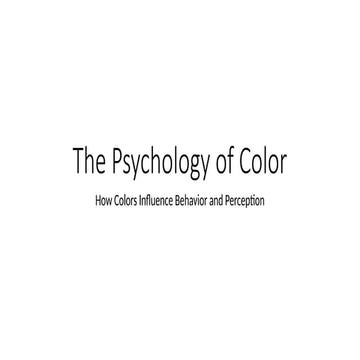 The Psychology of Color: How Colors Influence Behavior and Perception ...