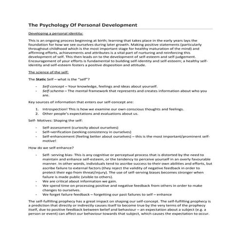 The psychology of personal development | PDF