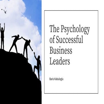 Baris Kabuloglu Shares The Psychology of Successful Business Leaders | PDF