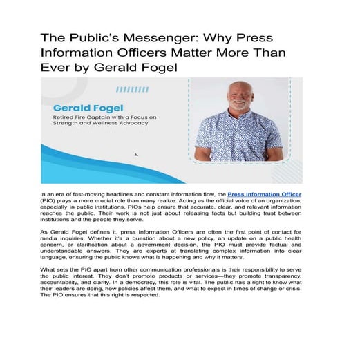 The Public’s Messenger_ Why Press Information Officers Matter More Than ...