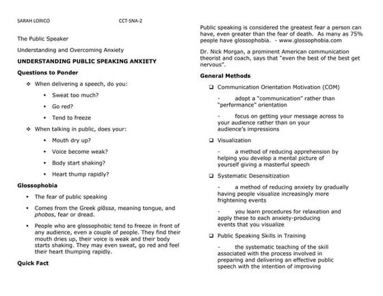 The Basics of Public Speaking | PPT