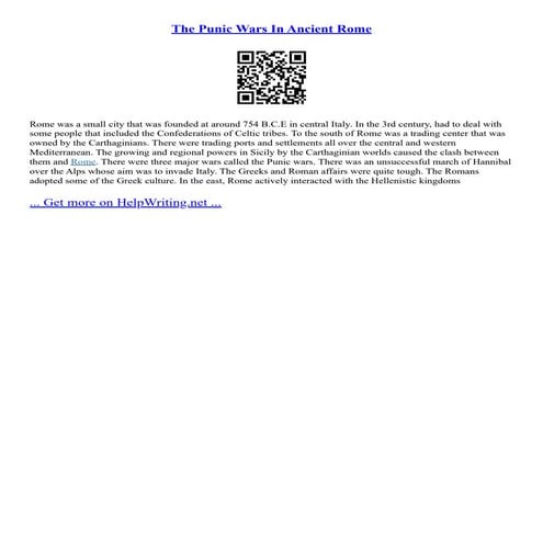 The Punic Wars In Ancient Rome | PDF