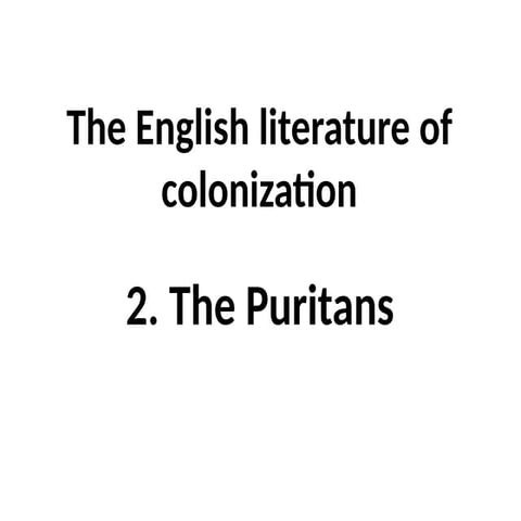 The English of Literature of Colonization | PPTX