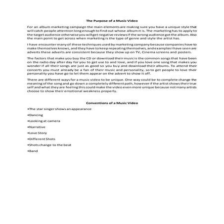The Purpose of a Music Video | PDF