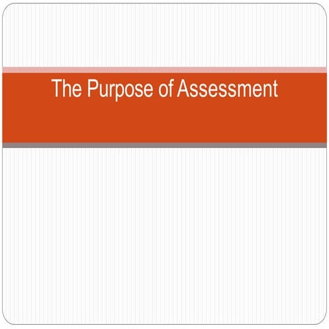 The Purpose of Assessment.pptx | Educational Assessment | Education