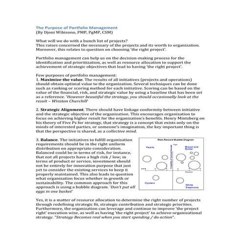 The purpose of portfolio management | PDF