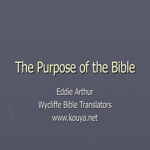 The Purpose Of The Bible | PPT