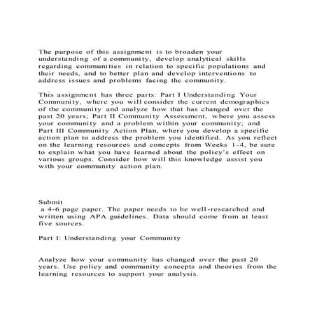 The purpose of this assignment is to broaden your understanding | DOCX ...