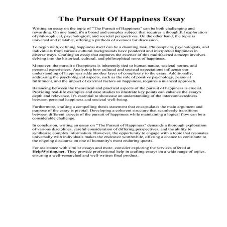 The Pursuit Of Happiness Essay. Analysis of Film The Pursuit of ...