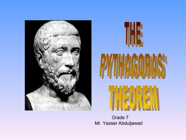 Pythagoras Theorem Power Point The Pythagoras Theorementation Ppt