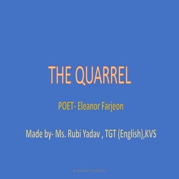 The quarrel ppt | PPTX