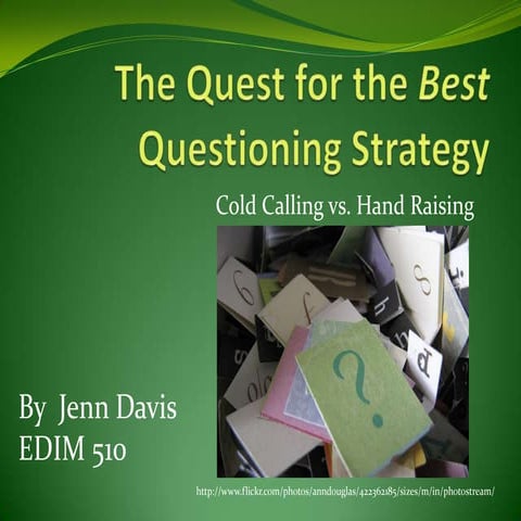 The quest for the best questioning strategy | PPT