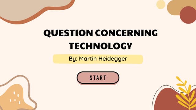 Heidegger: Technology as Way of Revealing | PDF