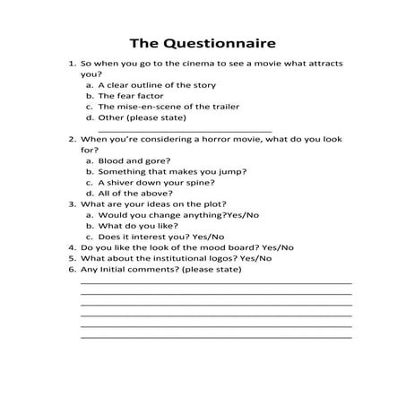 The questionnaire | DOCX