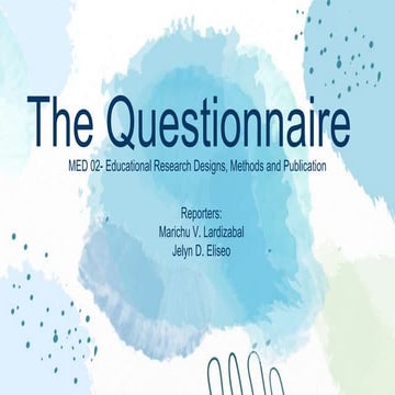 The Questionnaire, Advantages of Questionnaire and Disadvantages of a ...