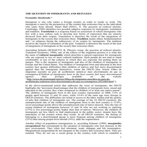 The question of immigrants and refugees | PDF