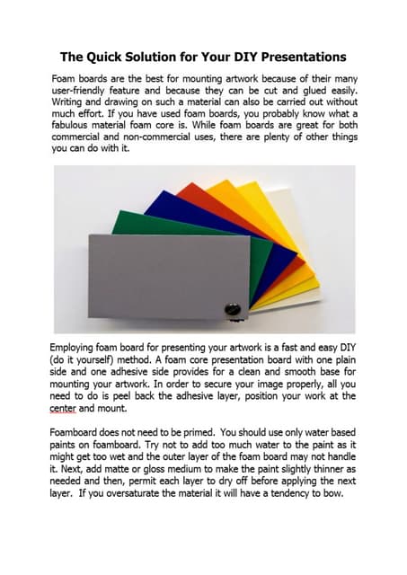 Foamboard Source presentations