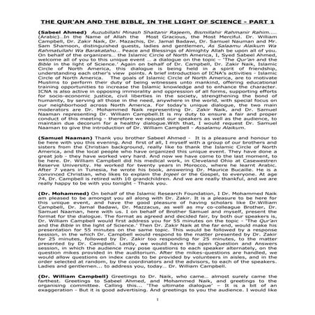 The qur'an and the bible, in the light of science part 1 | DOC | Islam ...
