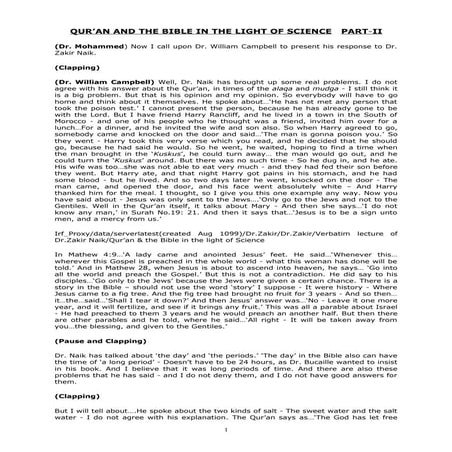The qur'an and the bible, in the light of science part 2 | DOC