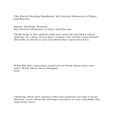 The Racial Healing HandbookMy Earliest Memories of Race and Racis.docx