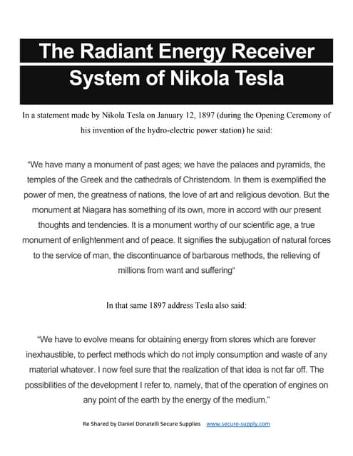The second law thermodynamics and tesla's fuelless generator | PDF
