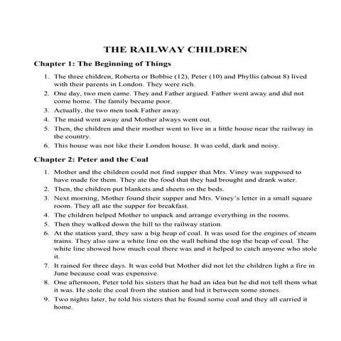 The Railway Children - Characters and Characterization | PPTX