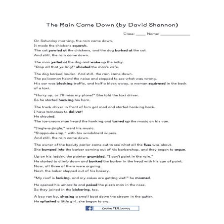 The rain came down text | PDF