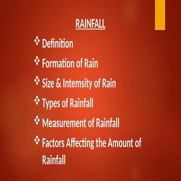 Methods of measuring rainfall | PDF