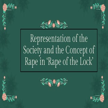 Representation of the Society and the Concept of Rape in 'Rape of the ...