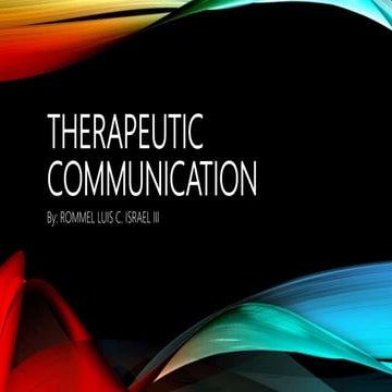 Therapeutic Communication | PPTX