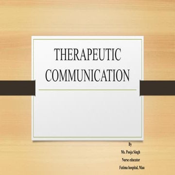 Therapeutic communication | PPT