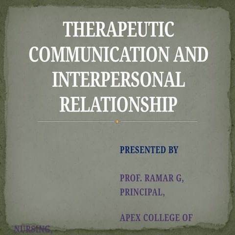 Therapeutic Communication & Interpersonal Relationship.pptx