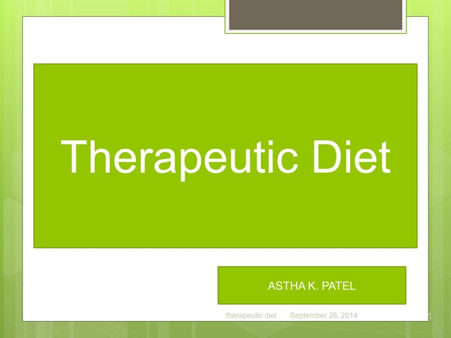 Standard hospital diets | PPTX