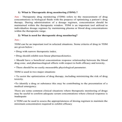 Therapeutic drug monitoring- Descriptive questions and answers.docx