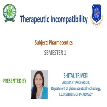 Therapeutic incompatibilities | PPTX
