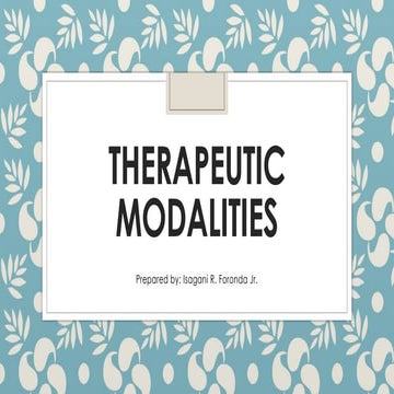 THERAPEUTIC MODALITIES (Behavior Management).pptx