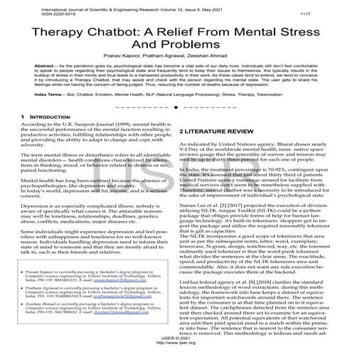 Therapy chatbot-a-relief-from-mental-stress-and-problems | PDF