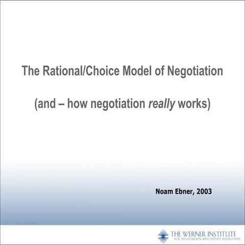 The rational and instinctive models of negotiation | PPT