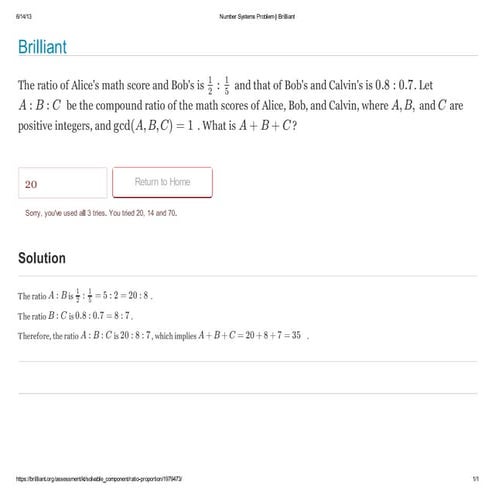 The ratio of alice's math score and bob's is | PDF