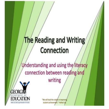 The Reading And Writing Connection | PDF