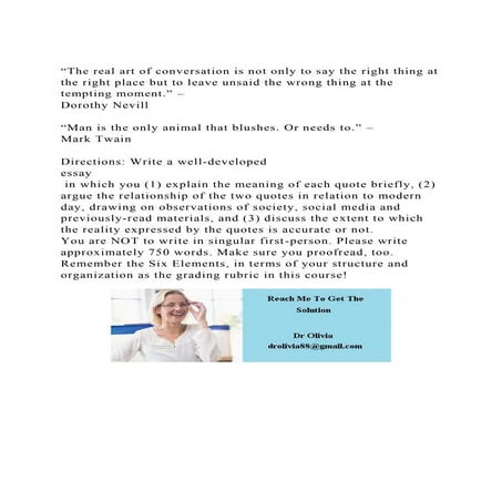 The real art of conversation is not only to say the right thing a.docx