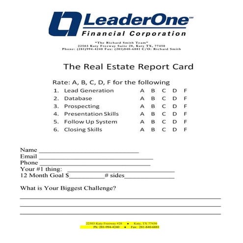 Your Real Estate Report Card | DOC